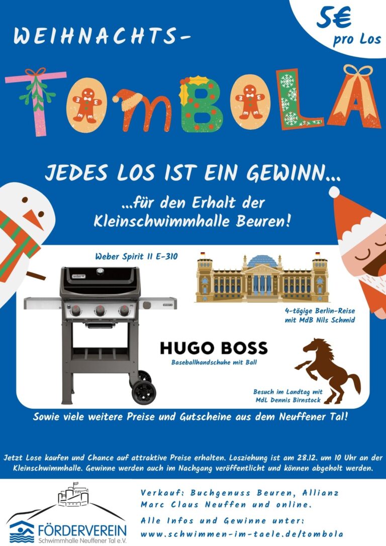 Weihnachts-Tombola für die KSH – Förderverein Schwimmhalle Neuffener ...